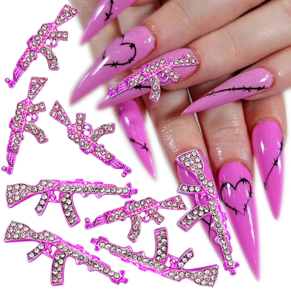 Pink Handgun With Rhinestones