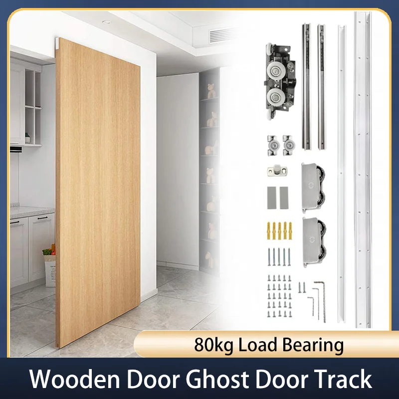 Hidden-Wooden-Door-Ghost-Door-Track-Hardware-Sliding-Door-Slide-Rail ...