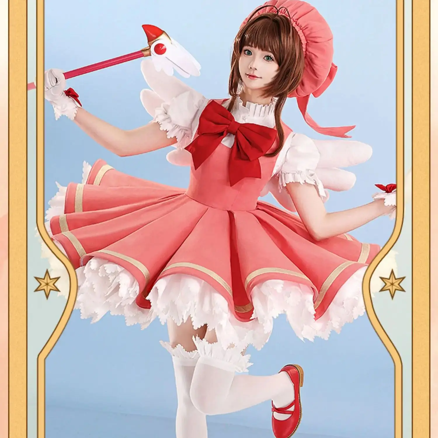 Anime-Kinomoto-Sakura-Cosplay-Cardcaptor-Sakura-Costume-Gorgeous-Red ...