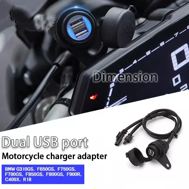 Motorcycle-Accessories-Dual-USB-Charging-Port-Lossless-Cable-Suitable ...