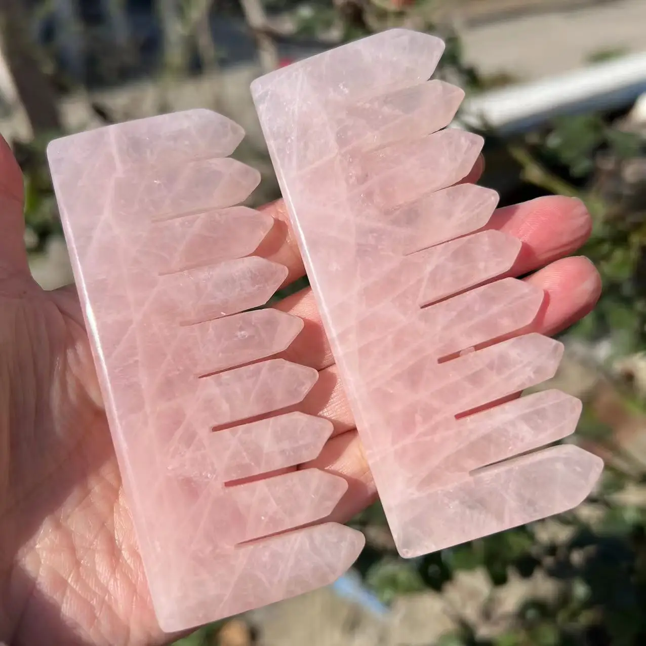 10CM-Natural-Rose-Quartz-Crystal-Comb-Head-Hair-Health-Massage-Gua-Sha ...