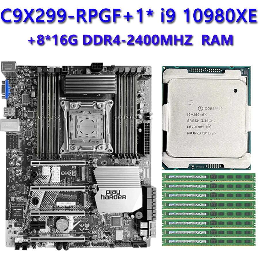 C9X299-RPGF-X299-Motherboard-1-i9-10980XE-CPU-18C-36T-165W-8-16G-128G ...
