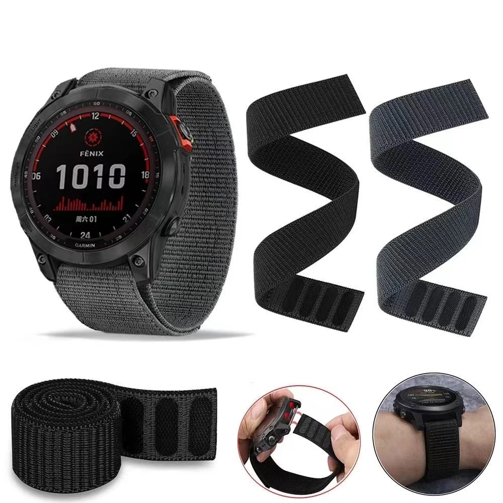26mm-22mm-20mm-Hook-Loop-Nylon-Strap-Compatible-with-Garmin-Fenix-6-6X ...