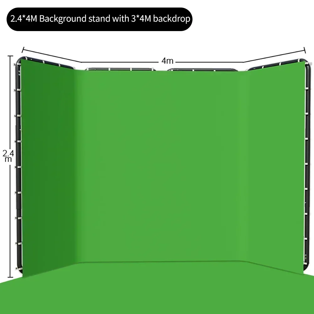 SH 2.4x4M Background Stand Frame With Photography Green Screen ...