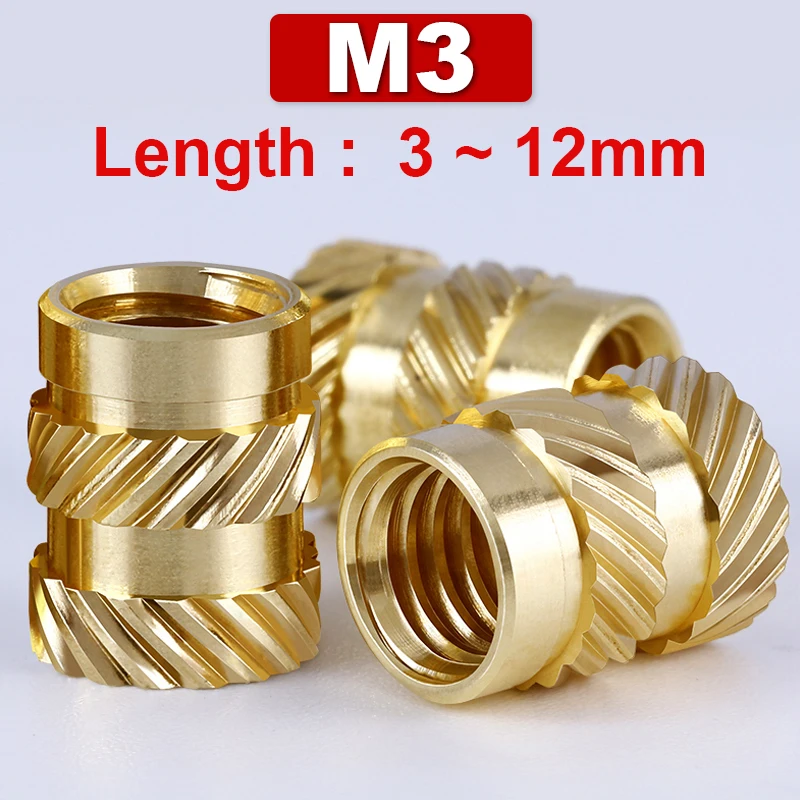 M3-Brass-Knurled-Inserts-Hot-Melt-Nut-Female-Thread-Embed-Parts-Pressed ...