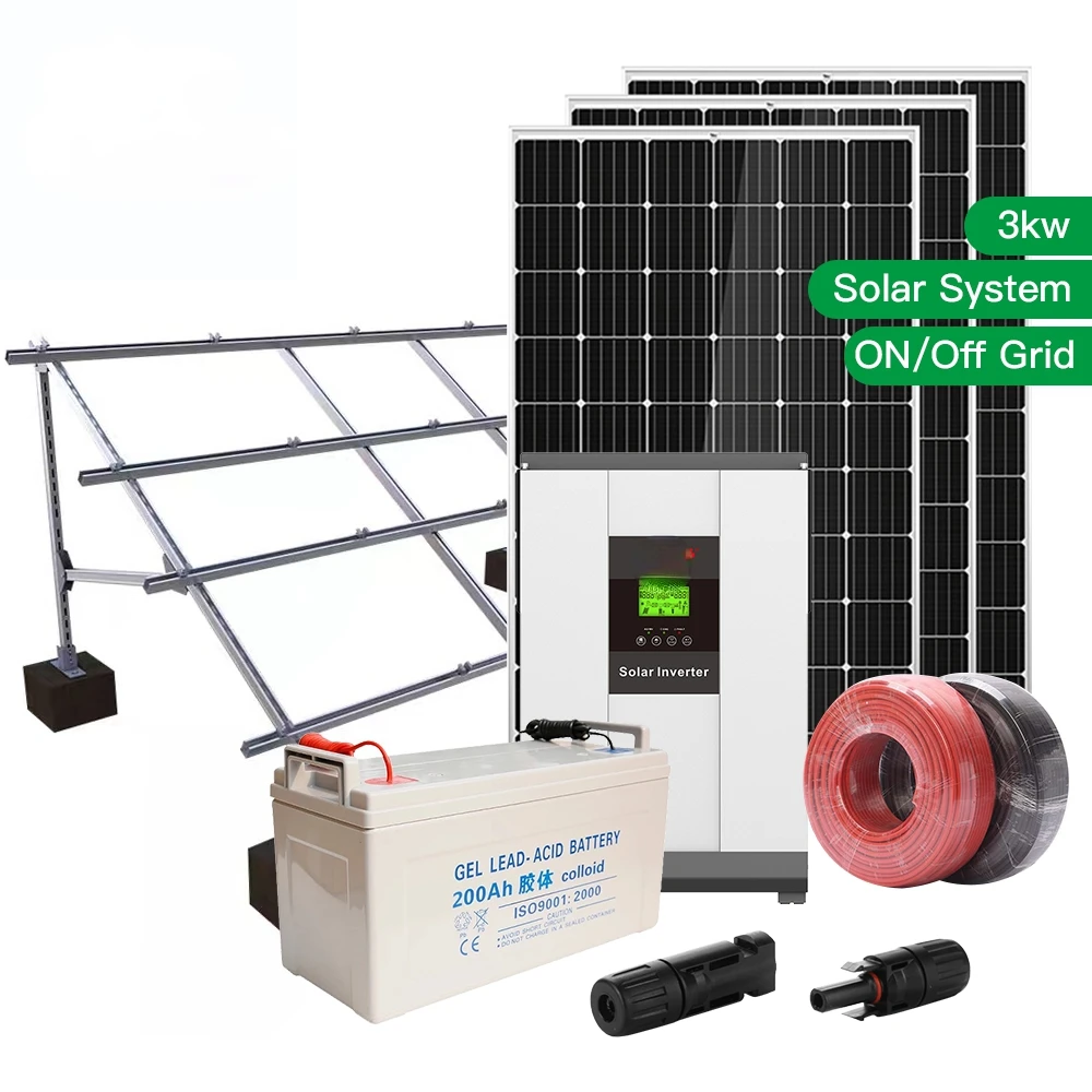 Syst-me-de-production-d-nergie-solaire-photovolta-que-ensemble-complet-de-panneaux-solaires-3KW ...