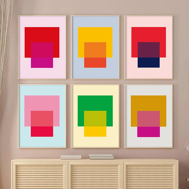 Colorful-Geometric-Art-Prints-Color-Block-Posters-Modern-Minimalist ...