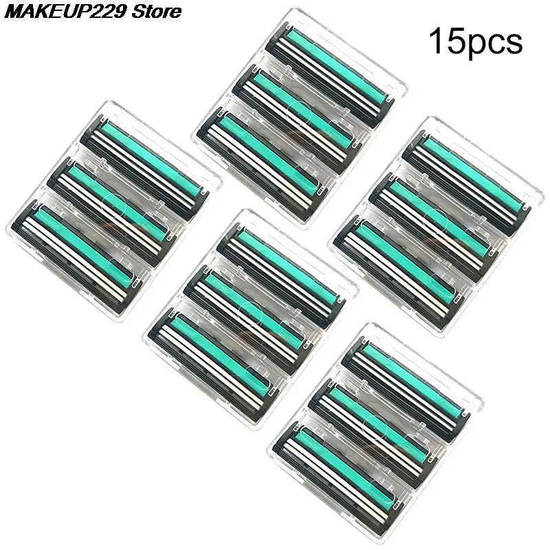 15Pcs-Set-Handle-Shaving-Razor-Replaceable-Safety-Razor-Double-Blades ...