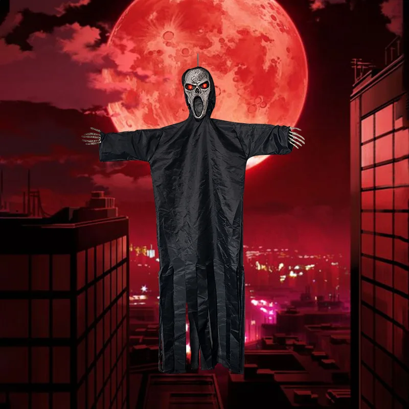 Halloween-Decoration-Scream-Scarecrow-Hanging-Ghost-Voice-Control ...