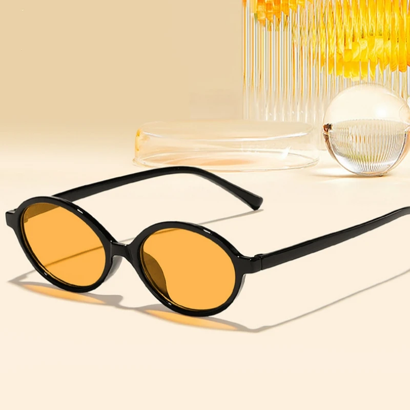 2024 New Elliptical Small Frame Sunglasses Fashion Trend Oval ...