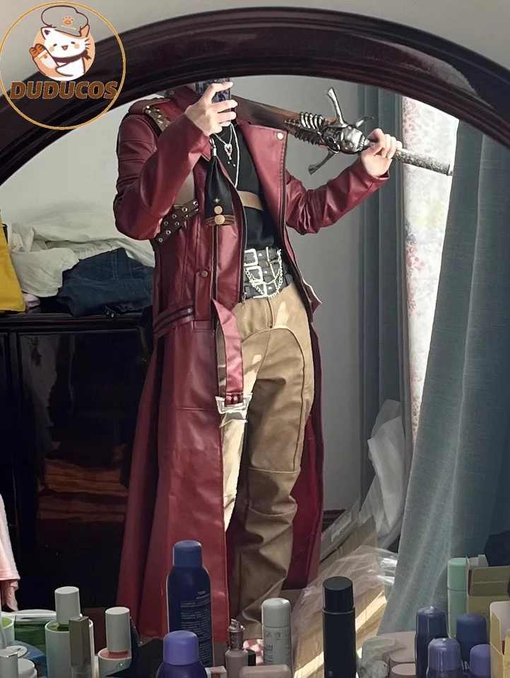 Dante Cosplay Costume Game【XS-3XL】 DUDU-SR Men Red Coat Costume Devil ...