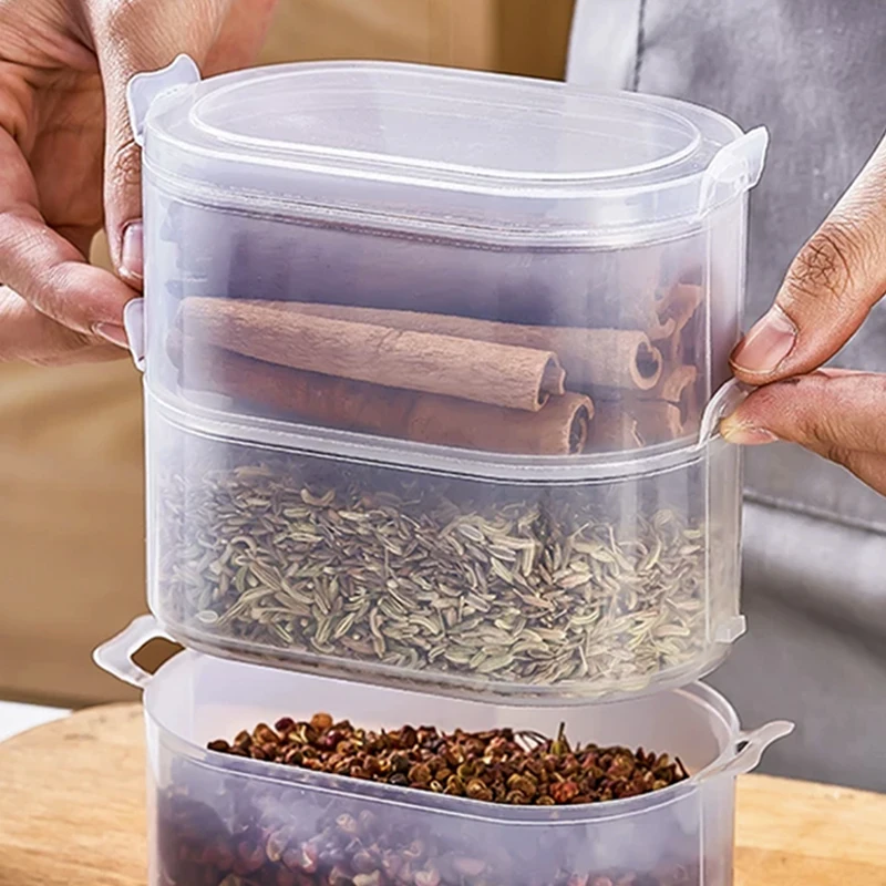 1-3PCS-Double-Layer-Storage-Boxes-Kitchen-Seasoning-Sealed-Box-with ...