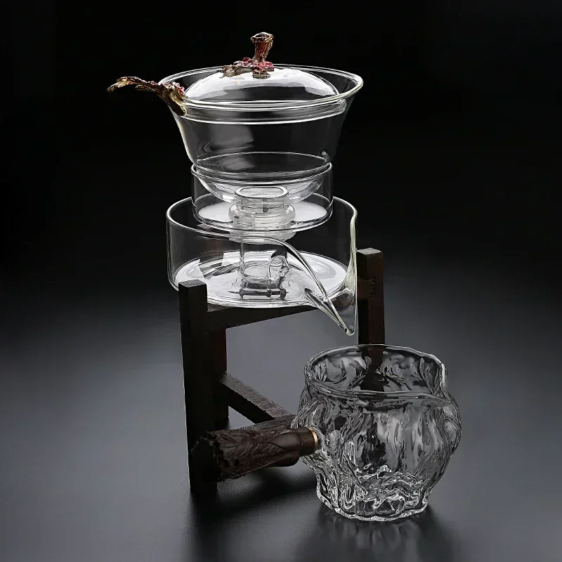 Heat-resistant-glass-tea-set-magnetic-water-diversion-rotating-cover ...