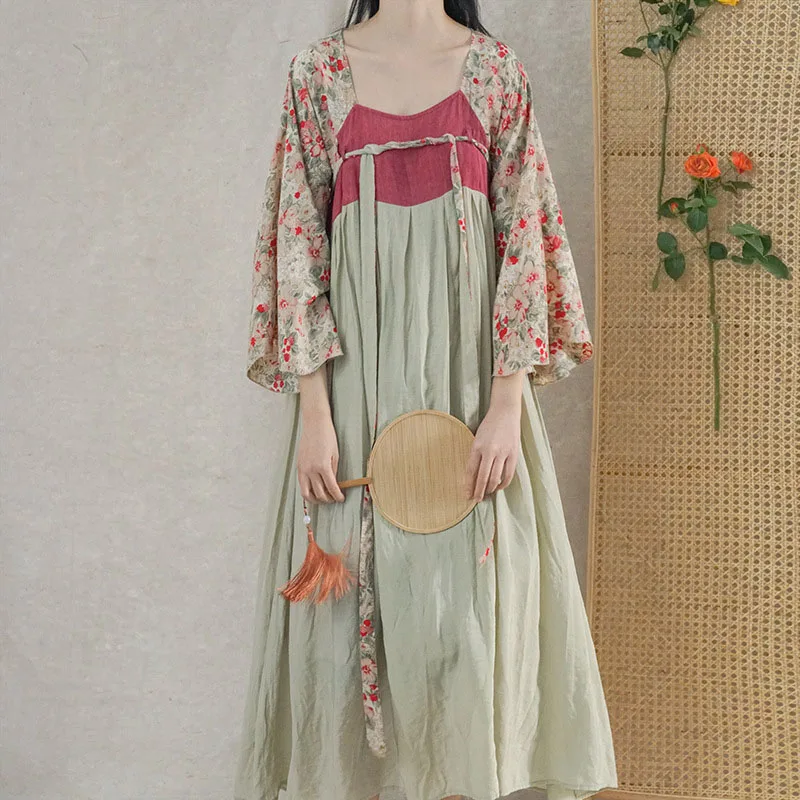 Vento-chin-s-Mulheres-Vestido-De-Algod-o-De-Seda-2023-Ver-o-Retro ...