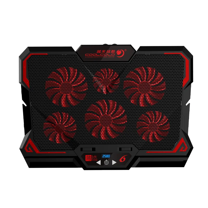 Laptop-Cooler-Pads-17-inch-Six-Fan-Led-Screen-2600RPM-Portable-Mute ...