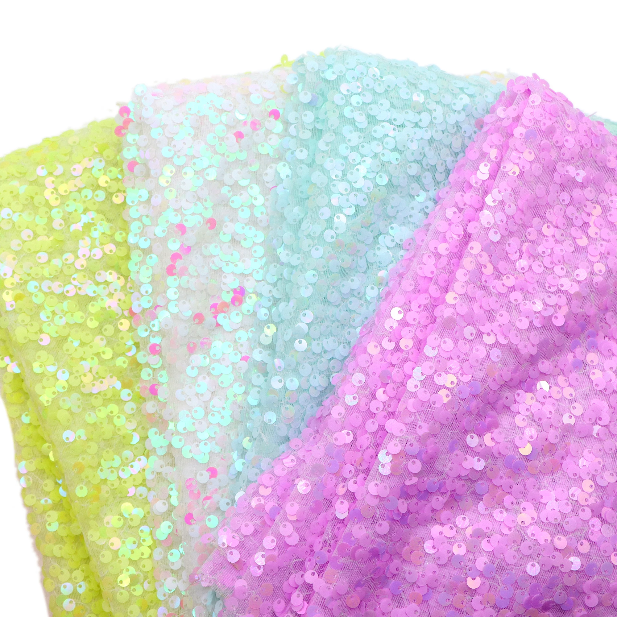 50x130cm-Shiny-Multi-color-Sequin-Mesh-Fabric-Fashion-Embroidery ...
