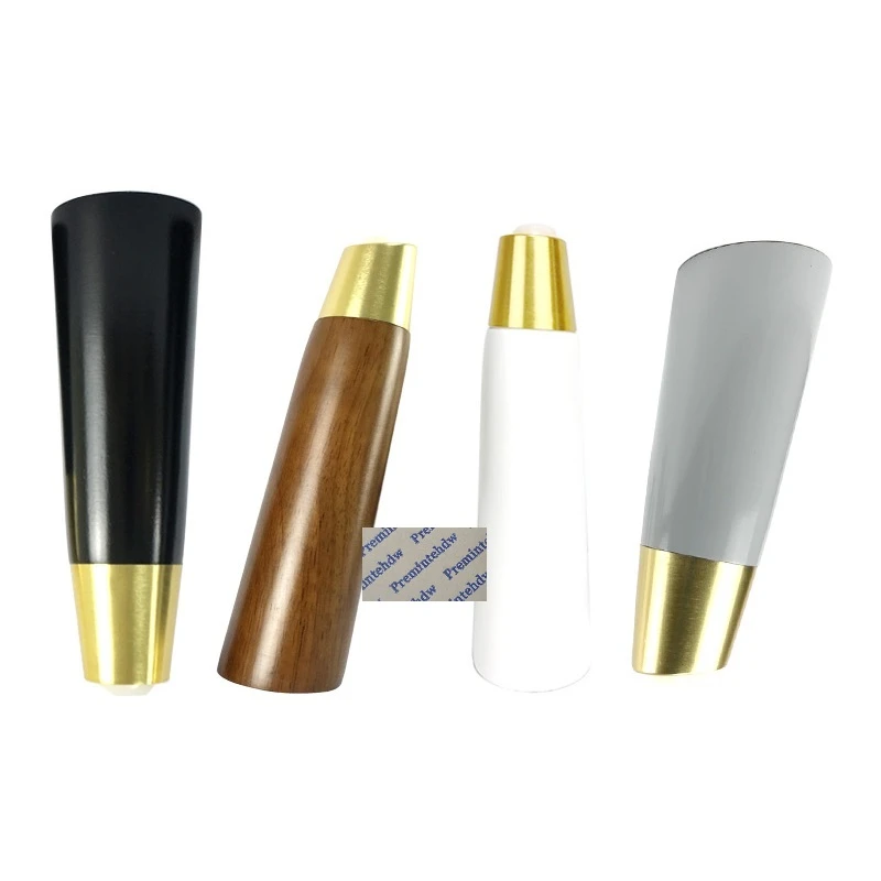 4pcs Solid Hard Slant Vertical Wood Taper Feet Leg With Aluminum ...