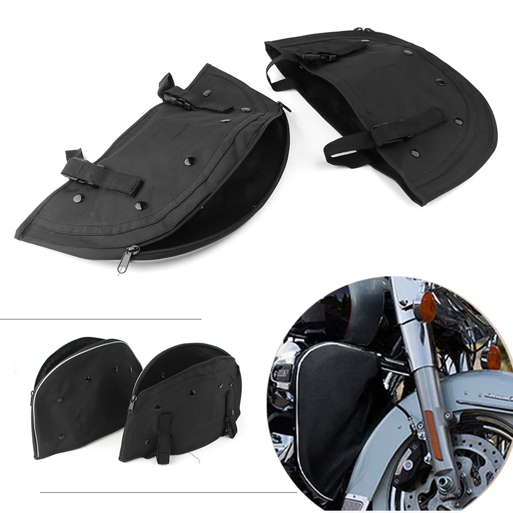 2x-Motorcycle-Soft-Lowers-Chaps-Leg-Warmer-Bag-Engine-Bar-For-Harley ...