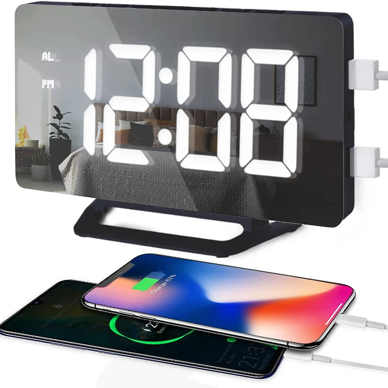 LED-Digital-Alarm-Clock-Watch-Mirror-Table-Electronic-Desktop-Clocks ...