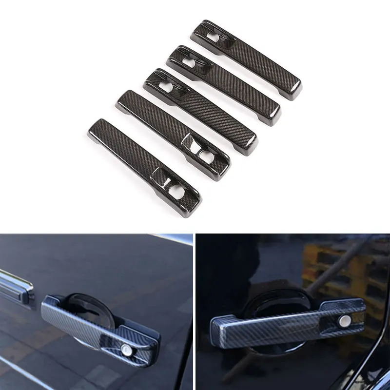 Car-styling Carbon Fiber Texture Exterior Door Handle Cover Trim For ...