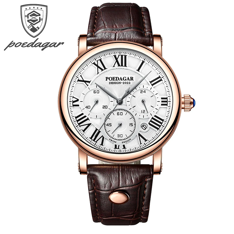 POEDAGAR-Three-Eyes-Mens-Watch-Sport-Multifunction-Stopwatch-Waterproof ...