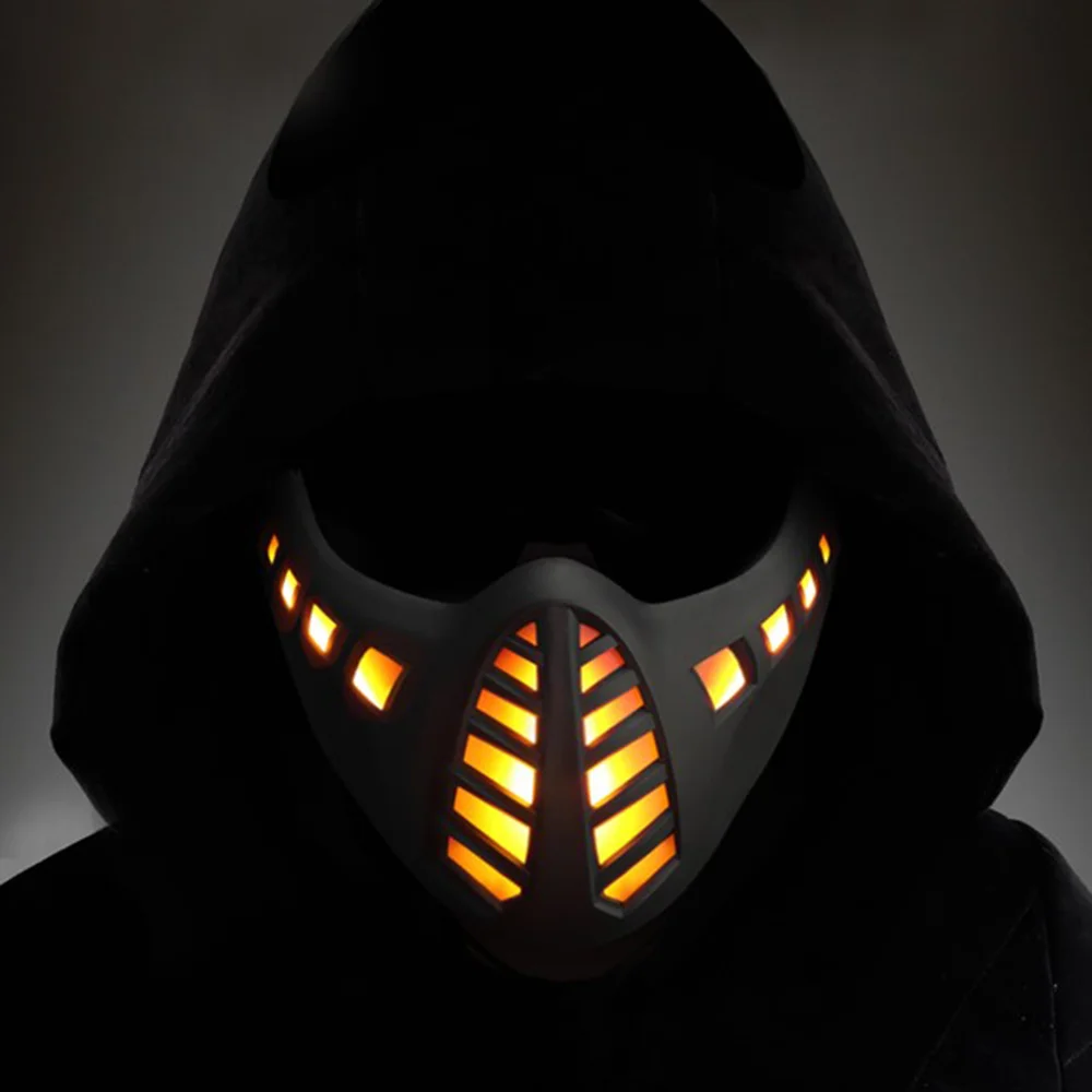 Tactische-Cyberpunk-Led-Masker-Jagen-Airsoft-Beschermende-Ademende-Half ...