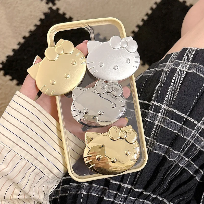 Cute-Hello-Kitty-Gold-Silver-Folding-Mobile-Phone-GripTok-Holder-Socket ...