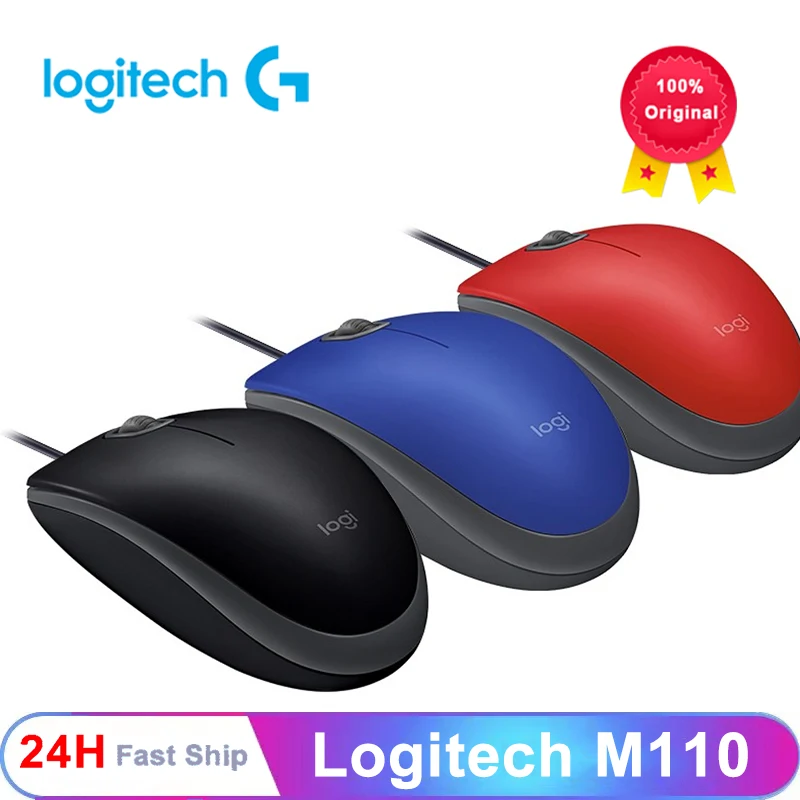 Logitech-M110-Gaming-Mouse-USB-Wired-Optical-Mouse-Full-size-Mute ...