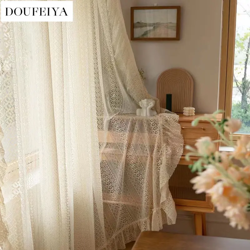 Cream Colored Lace Curtain