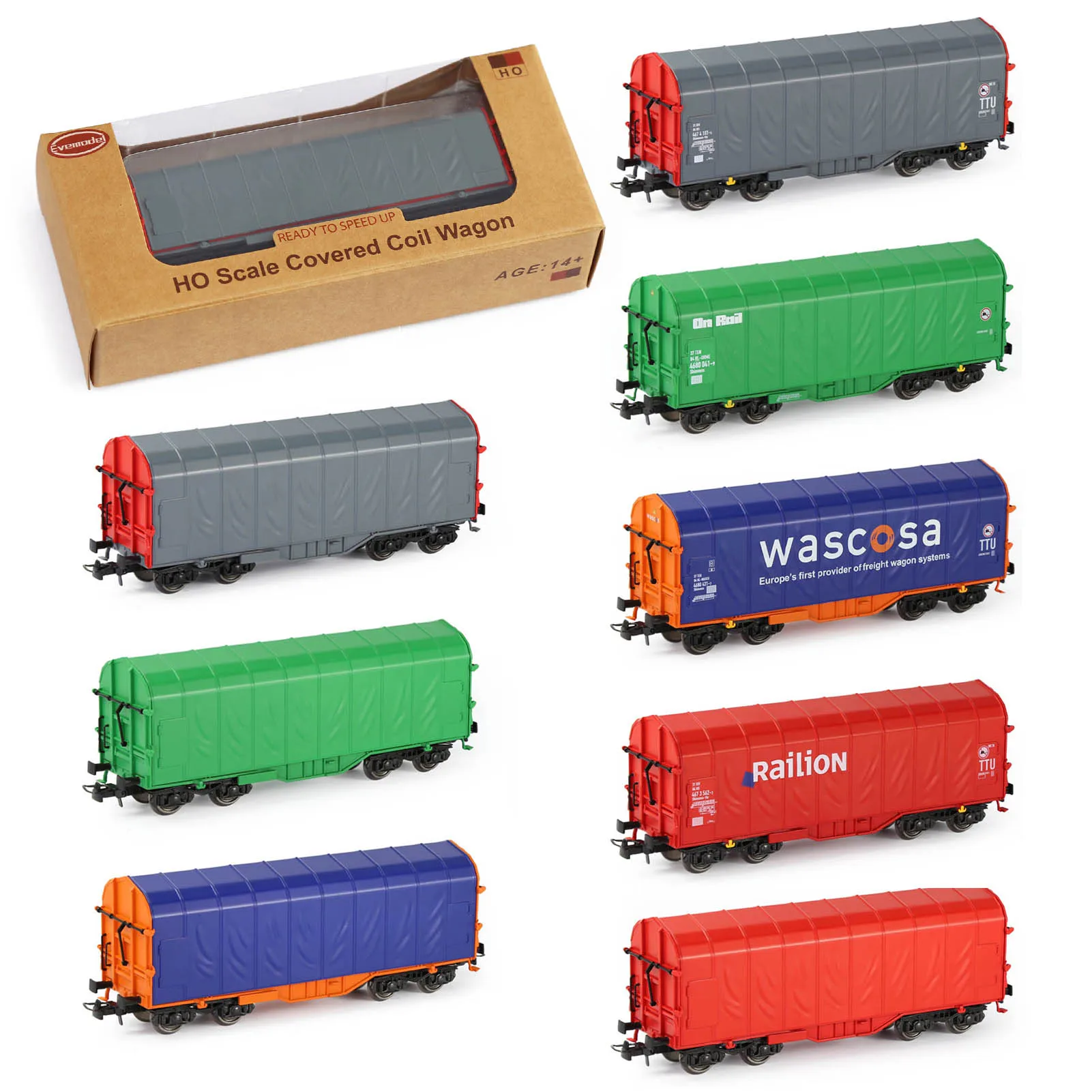 Evemodel-1pc-Model-Railroad-HO-Scale-1-87-Covered-Coil-Wagon-Freight ...