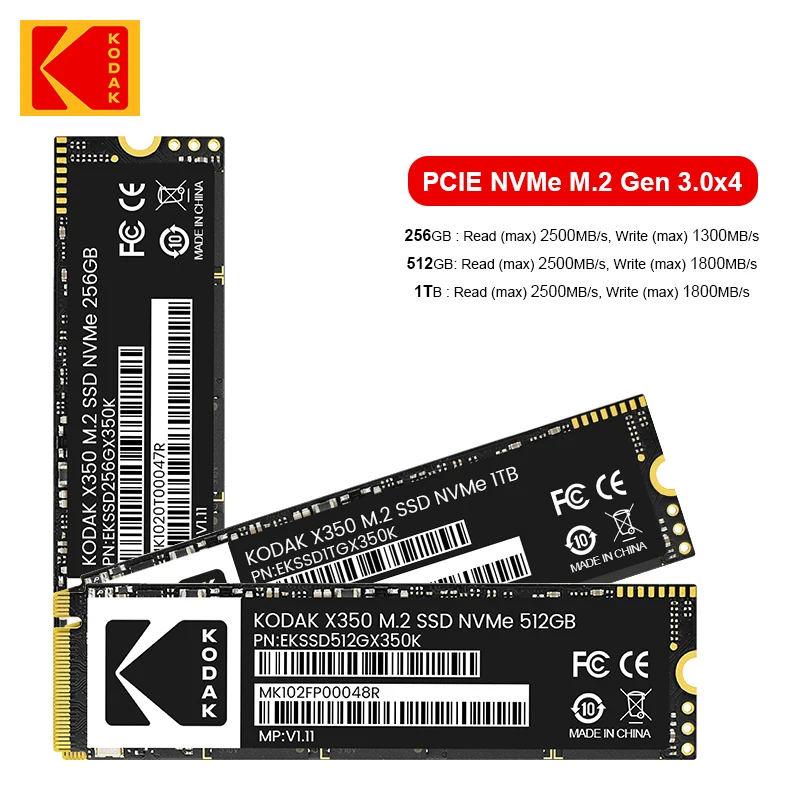 Original kodak 1tb ssd nvme m.2 gen2 interne unidade de estado sólido 120gb 240gb 512gb 1.8 ...