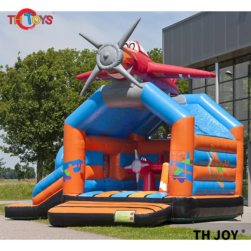 airplane-inflatable-bouncy-castle-bounce-house-with-slide-commercial ...