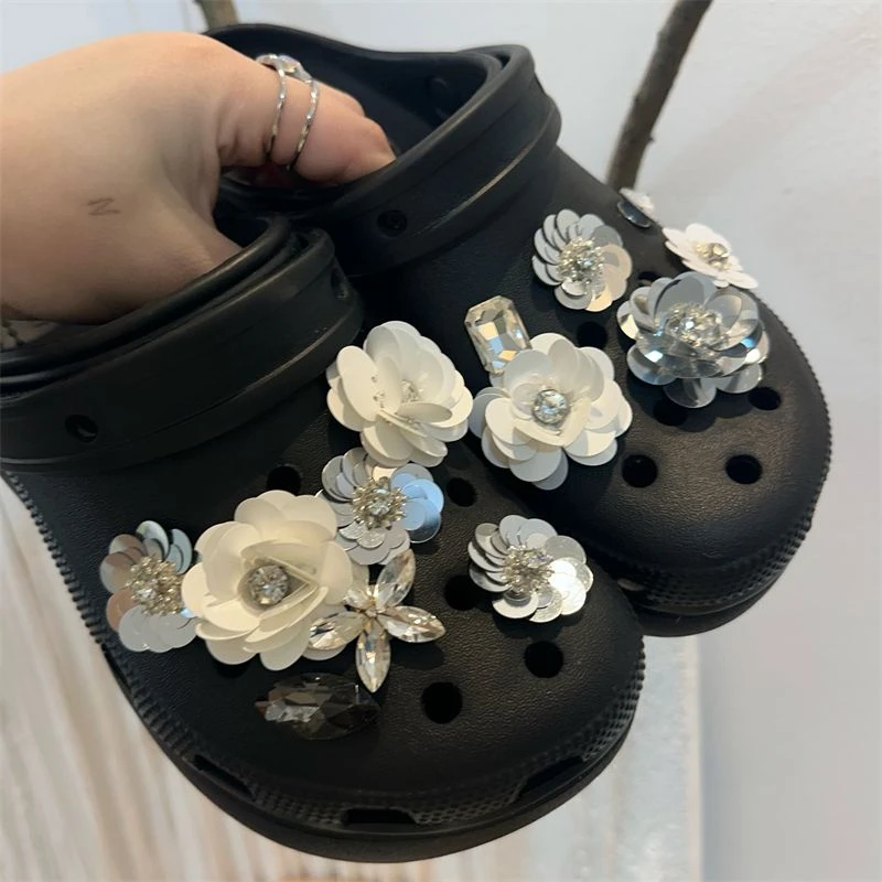 DIY Fashion Flower Shoe Charms for Crocs Colorful Elegant Butterfly ...