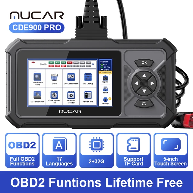 Mucar cde900 pro obd2 diagnose tool mit 4 system diagnose ecm tcm abs ...