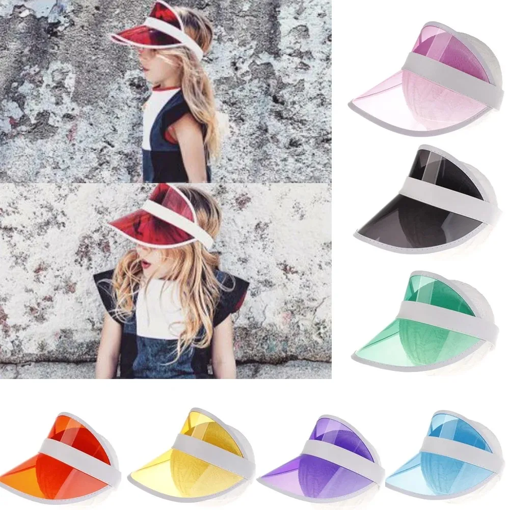 Girls-beach-cap-versatile-color-transparent-hats-Eye-protection-empty ...