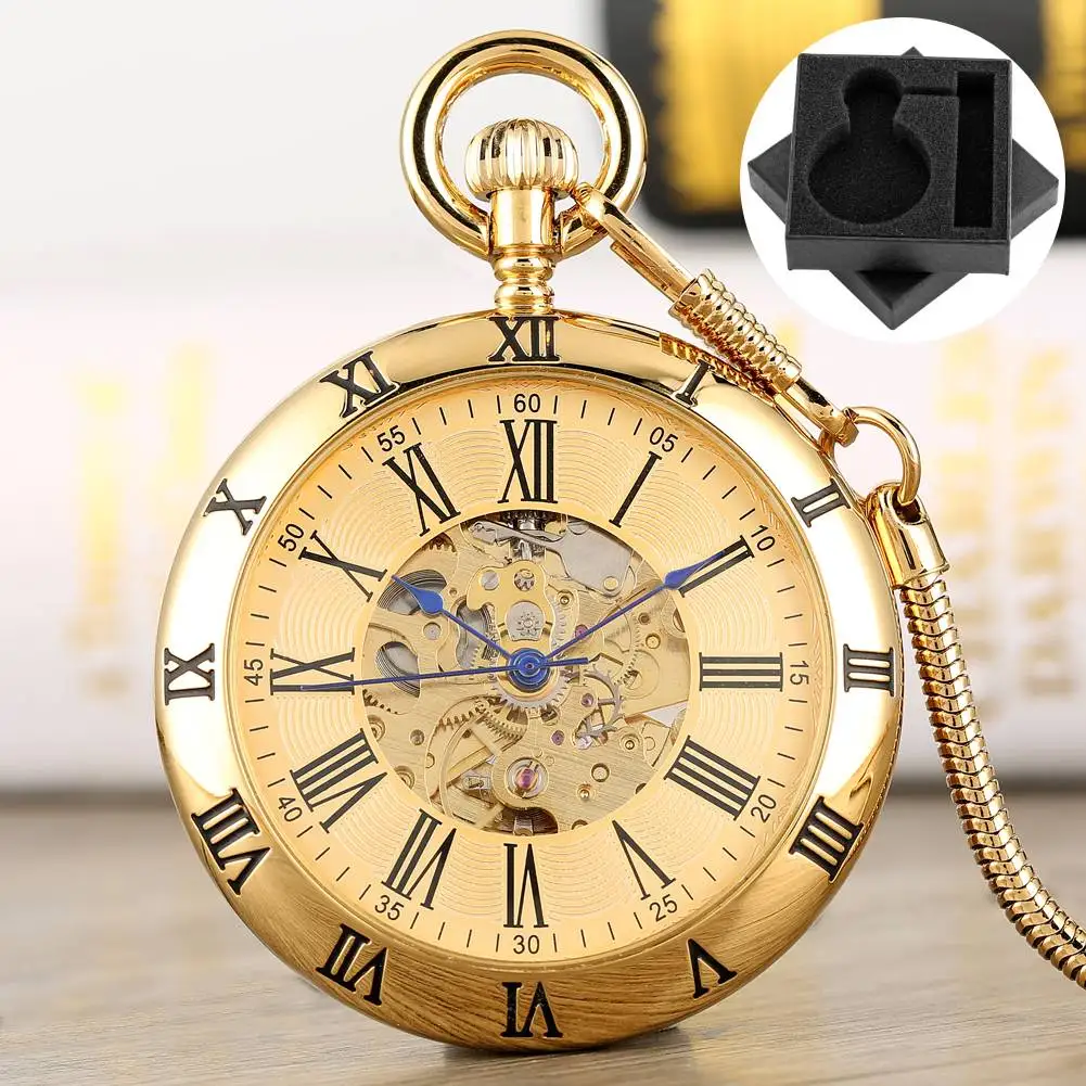 Vintage Gold/Silver Automatic Mechanical Pocket Watch Blue Pointers ...