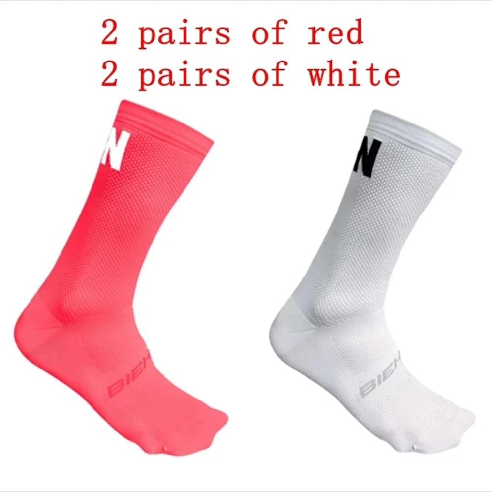 SOCKS SYNDICATE BLANCO Y ROJO Calcetines de ciclismo de tubo medio para ...