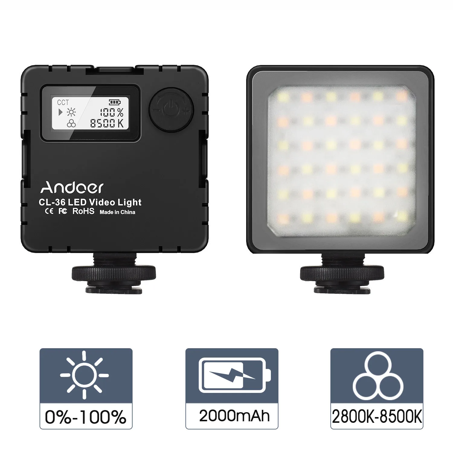 Andoer-CL-36-Mini-Bi-color-LED-Video-Light-2800K-8500K-Battery-3-Cold ...