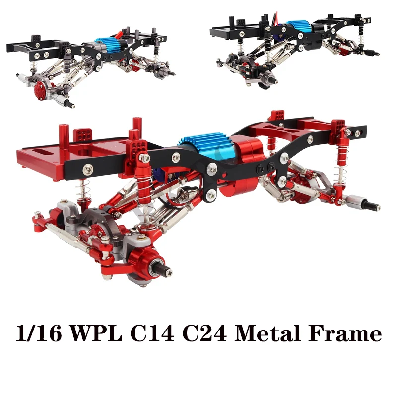 WPL Metal Frame Chassis Kit com Eixo Gearbox, Choque Pneus, Atualizar ...
