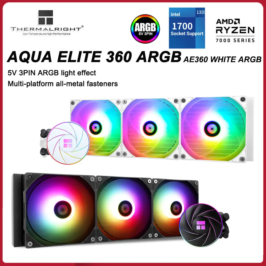 Thermalright AQUA ELITE 360 White ARGB CPU Liquid Cooler 5V 3PIN CPU ...