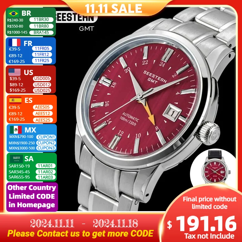 SEESTERN-S446-Men-Watch-Automatic-Mechanical-Wristwatches-NH34-GMT ...