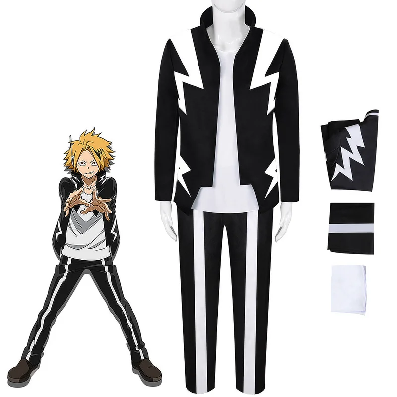 Anime My Hero Academia Cosplay Costume Kaminari Denki Novelty Party Set ...