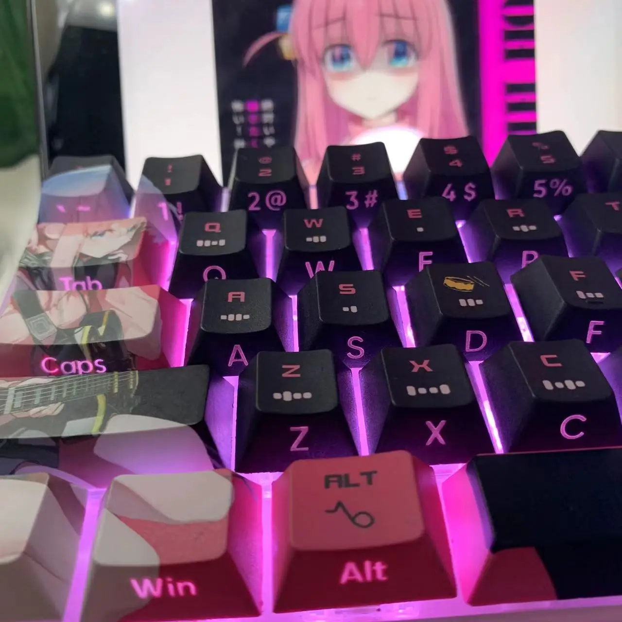 Keycaps-CHREEY-PBT-128-Set-Keys-Black-Pink-Bobo-for-MX-Swich-Mechanical ...