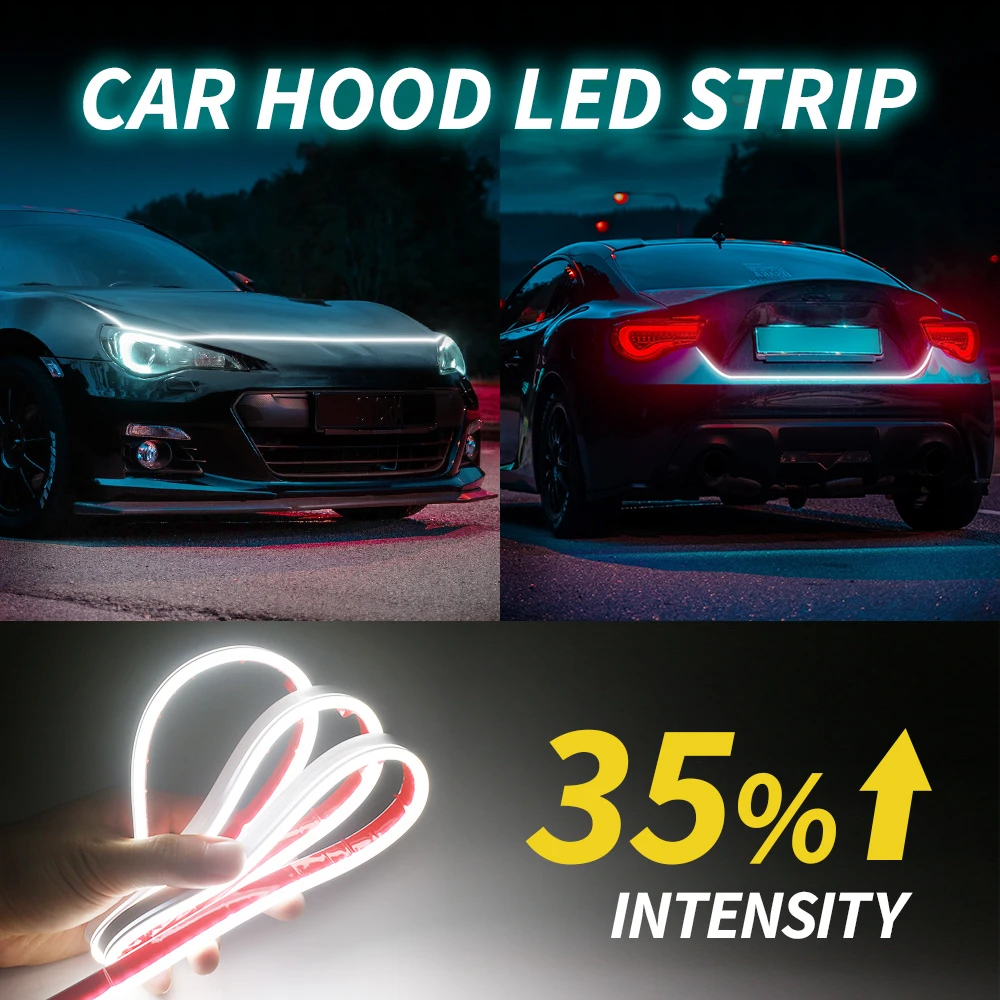 Universal Led Car Hood Lights Strip 180cm Engine Hood Guide Decorative ...