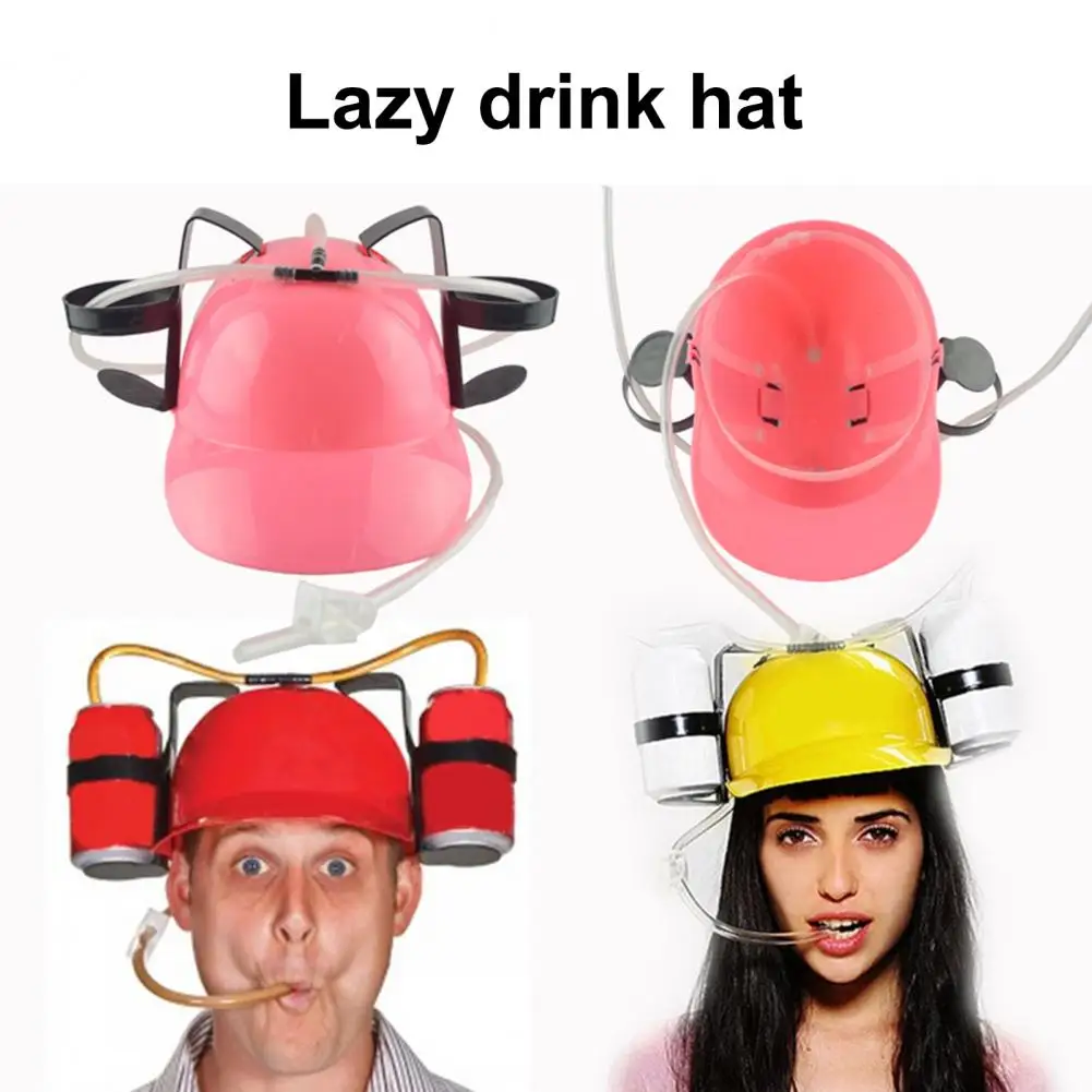 Funny-Lazy-Drinking-Hat-Soft-Straw-Cups-Dual-Holder-Handfree-Drinking ...