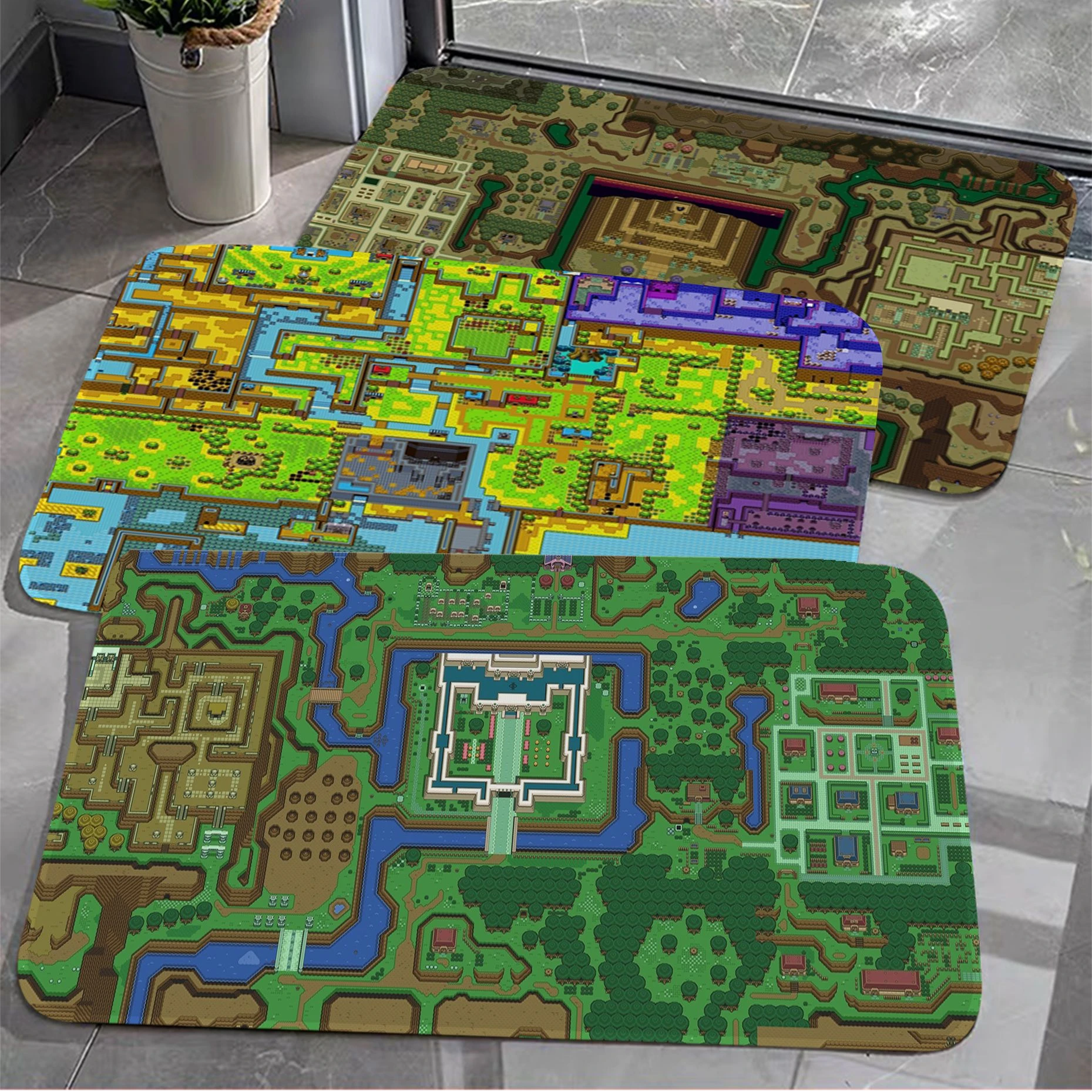 Alfombra de baño con mapa de Zelda, Felpudo de estilo nórdico para dormitorio, sala de estar ...
