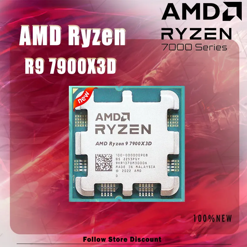 AMD Ryzen 9 7900X3D Ryzen R9 7000 Series 12Core 4.4 GHz Socket AM5 120W ...