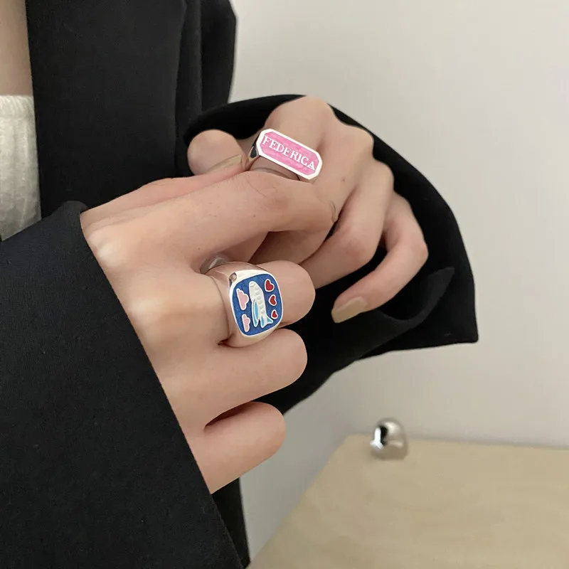 Joyer-a-de-anillo-chapada-en-platino-para-mujer-personalidad-exagerada ...