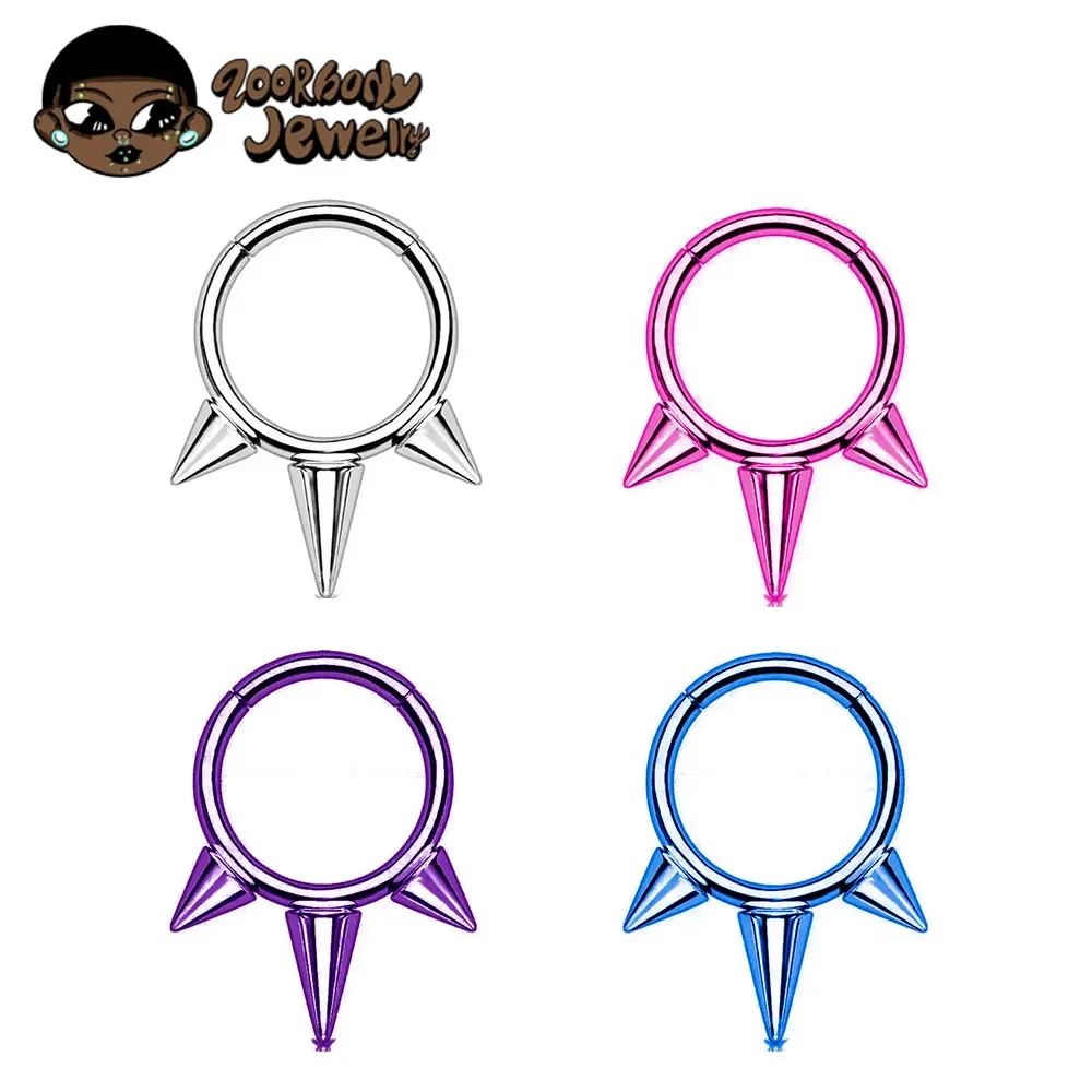 G23-Titanium-Nose-Piercing-Anodized-Gothic-16G-Pointed-Cone-Ring ...