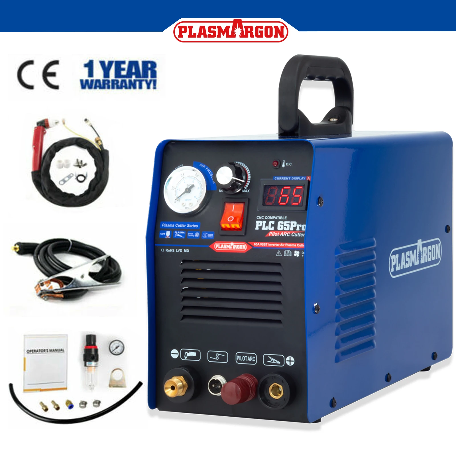 65Amp-Plasma-Cutter-PLC65Pro-IGBT-Pilot-Arc-Plasma-Cutting-Machine-CNC ...